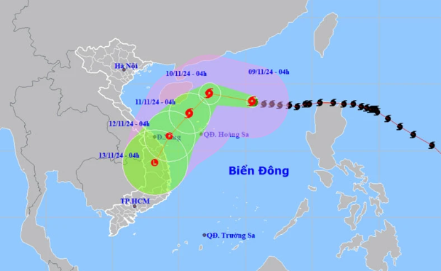 Bão số 7 mạnh cấp 14, giật cấp 17 cách quần đảo Hoàng Sa 480km